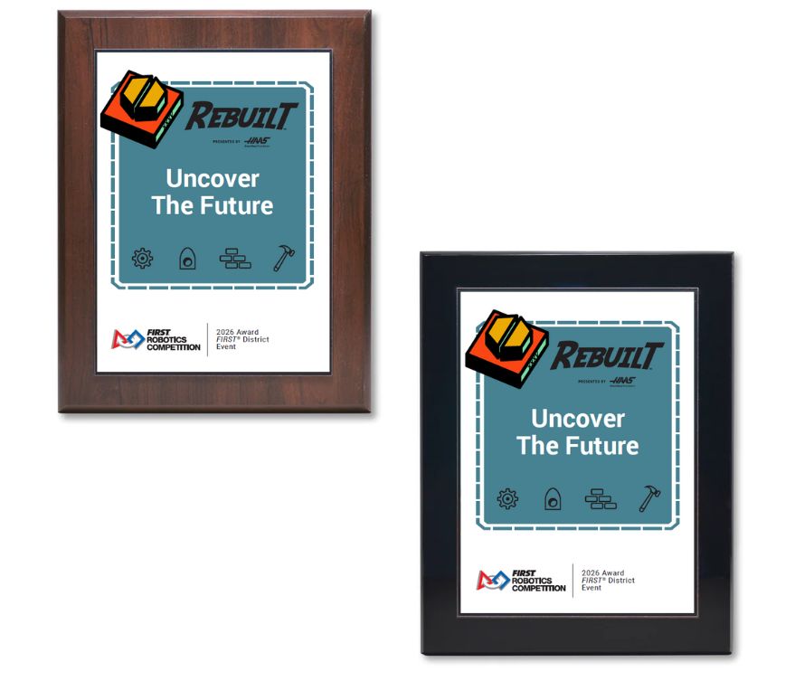 2026 Rebuilt FIRST® Impact Award Plaque, Regional (2 styles and sizes)