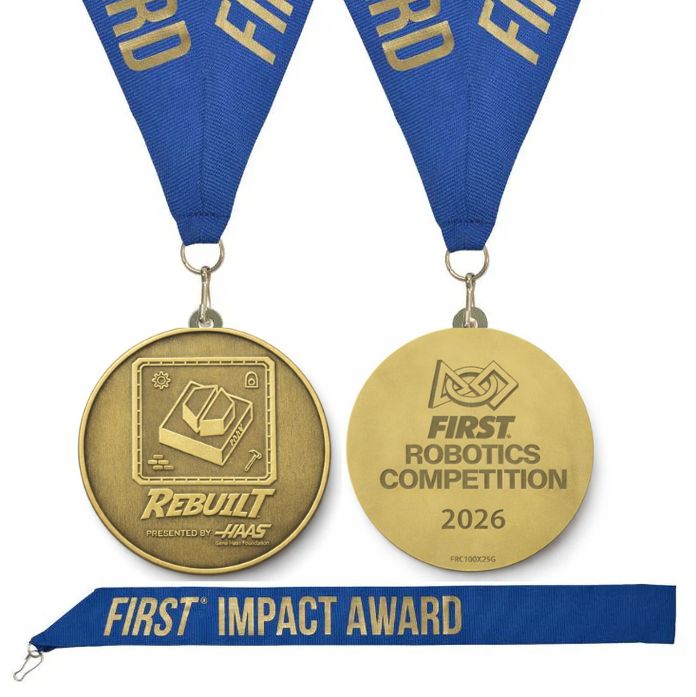 2026 Rebuilt FIRST® Impact Award Medallions, Gold - District (Sold In